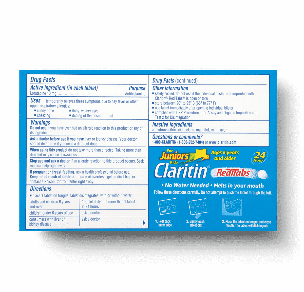 Claritin® RediTabs® para niños – Alivio de alergias durante 24 horas